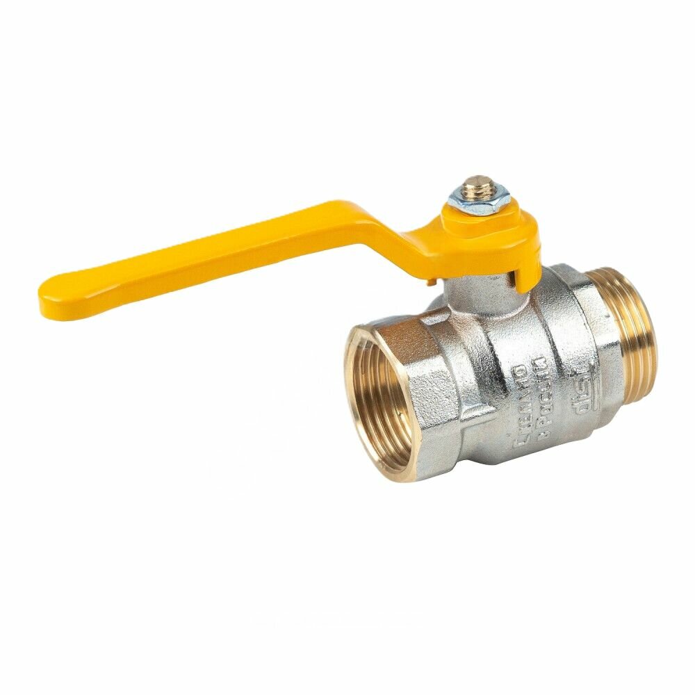 Кран шаровой латунь никель газ серия 59 Ду 20 Ру40 ВР/НР рычаг Dist Н822Р