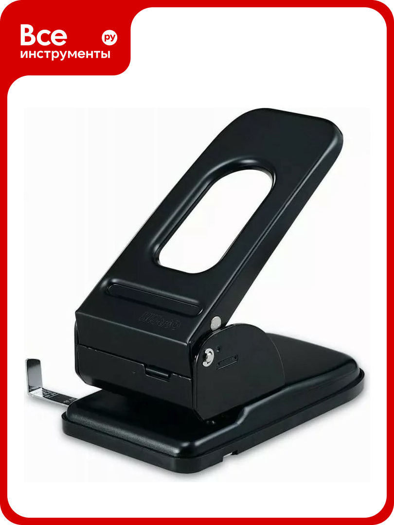 Дырокол KW-TRIO Heavy Duty 967 70 листов металл черный 2 отверстия с линейкой 811676