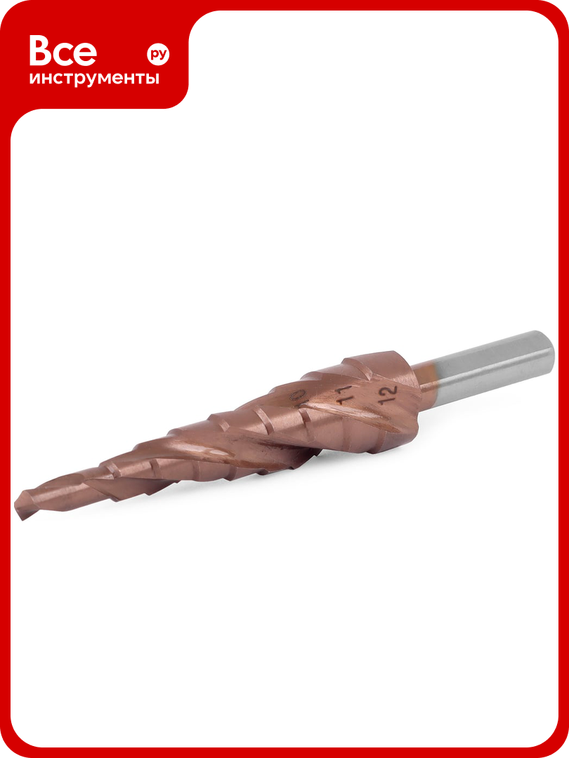 Сверло ступенчатое HSS CO (9 ступеней; 4-12 мм) MESSER 23-09-412