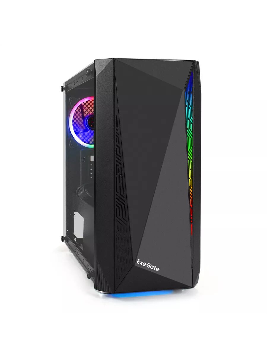 Корпус для компьютера ExeGate Mistery R2-NPX500 EX294474RUS, Mini-tower, mATX, БП 500Вт, черный