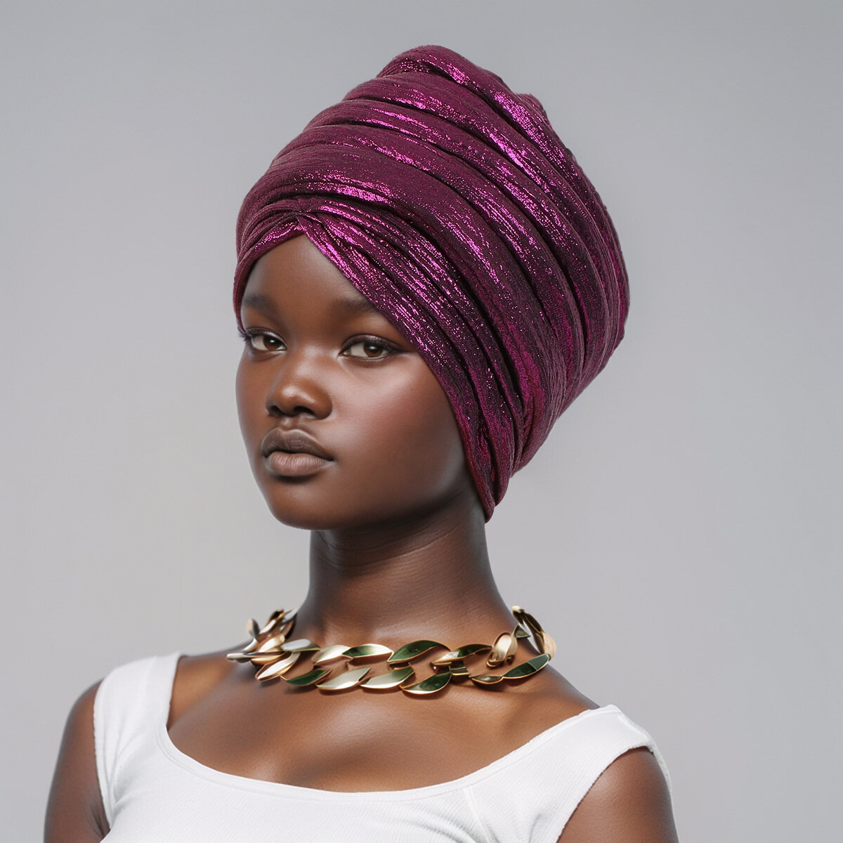 DIY Тюрбан Африканский Золотая Печать Спонж