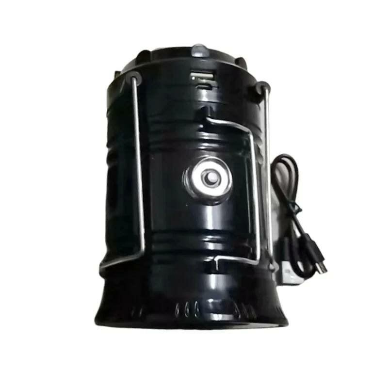 5800 солнечный раздвижной фонарь уличная кемпингова лампа зарядка type-c USB палаточная лампа портативная лампа кемпингова лампа (5800 черный)