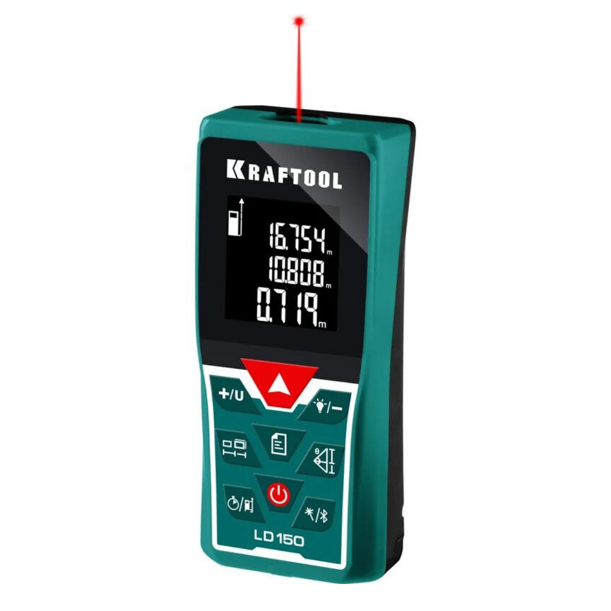 Дальномер KRAFTOOL LD-150, зеленый, лазерный, дальность 5см-150м