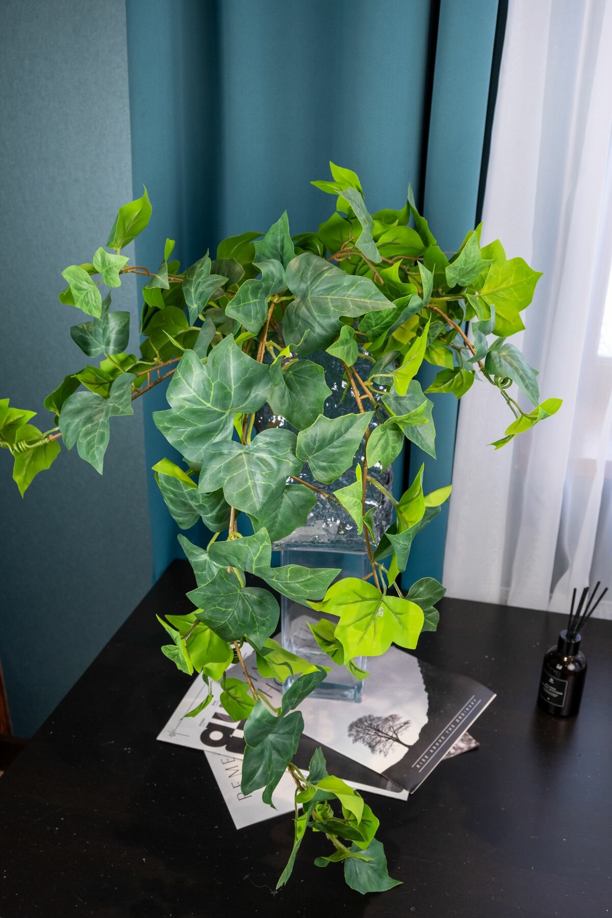 Декоративная искусственная лиана подвесной искусственный вьющийся плющ английский 90 см