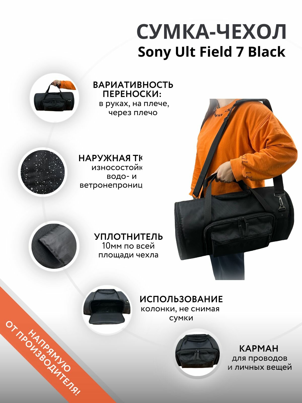Чехол (Openplay) на колонку Sony Ult Field 7 Black