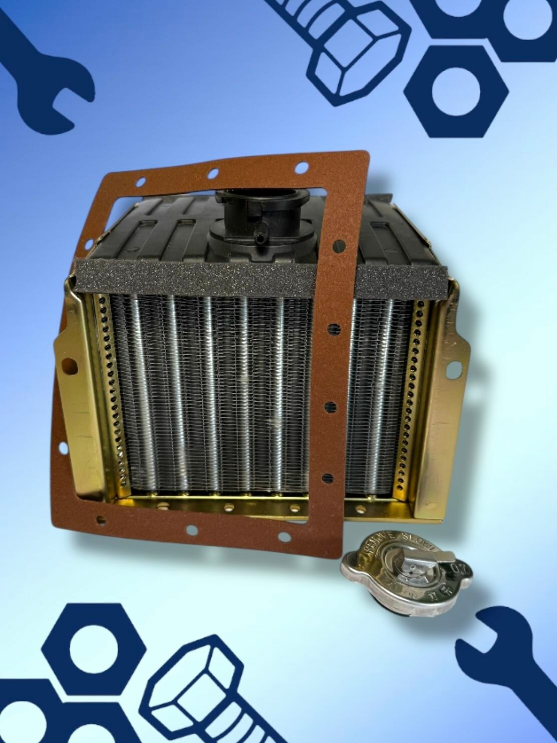 Радиатор на дизель ZS1100/ZS1115 с прокладкой и крышкой на мотоблок и минитрактор