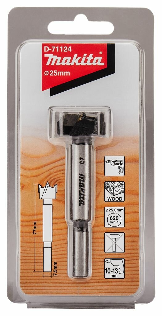 Сверло Форстнера STANDARD 25х77 мм Makita D-71124