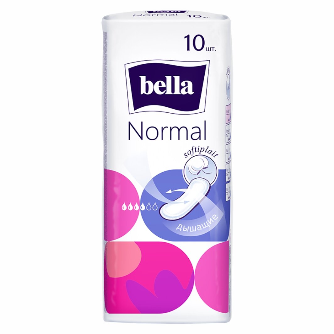 Прокладки женские гигиенические без крылышек Bella Normal softiplait 10шт