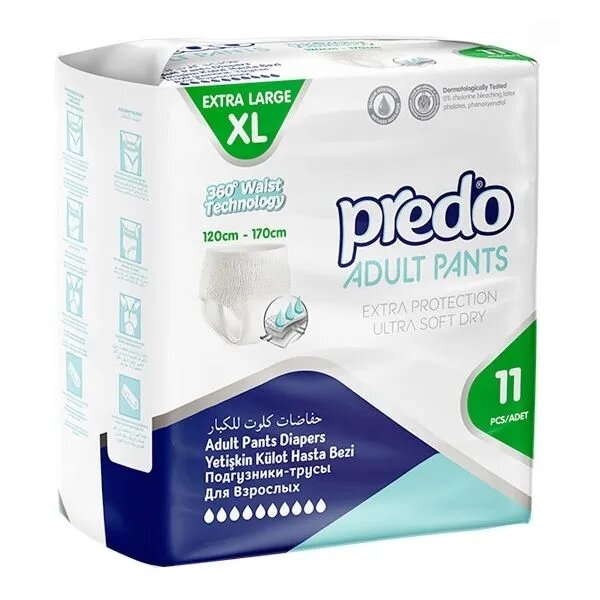 Подгузники-трусы для взрослых размер XL, комфорт и надежная защита, Predo