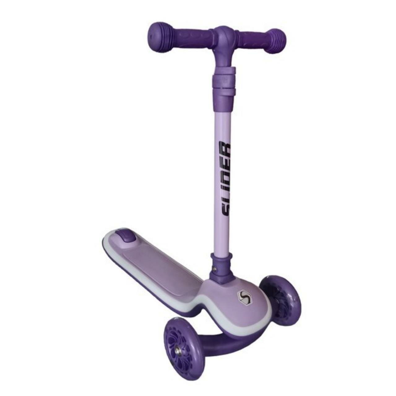 Самокат Slider, трехколесный, складной руль, платформа со светом, PU-колеса