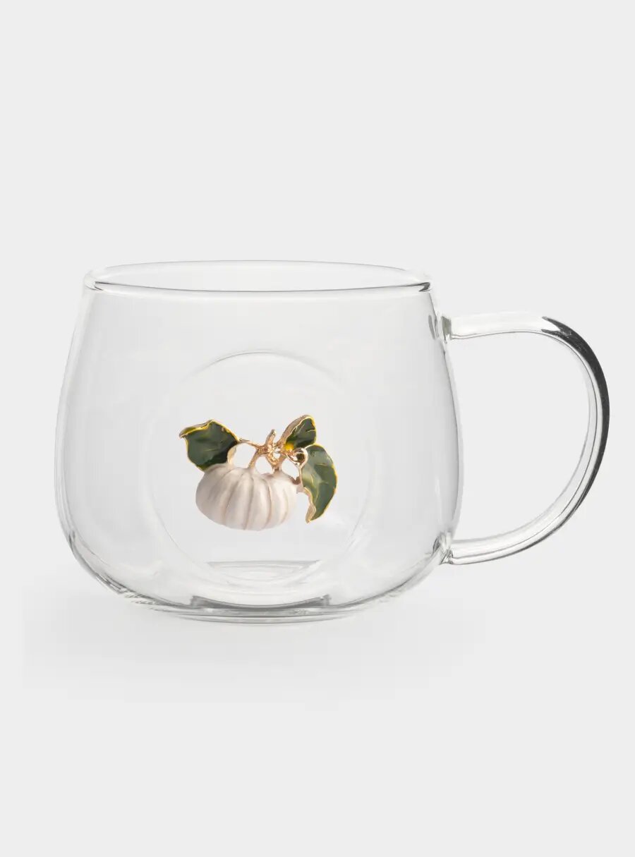 Кружка, 450 мл, стекло Б/металл, Тыква, Light pumpkin