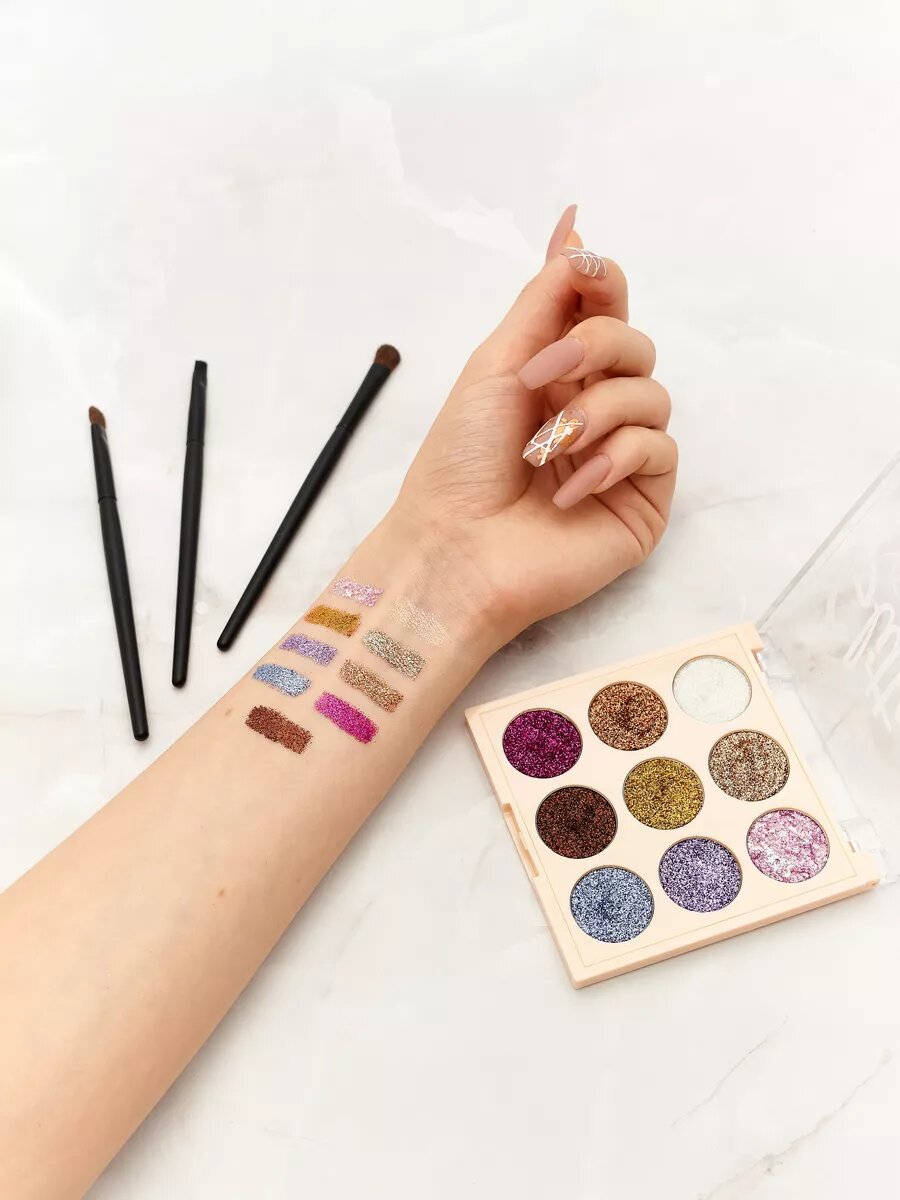 Тени для глаз и лица Silvana GLITTER, гелевая текстура, с блестками