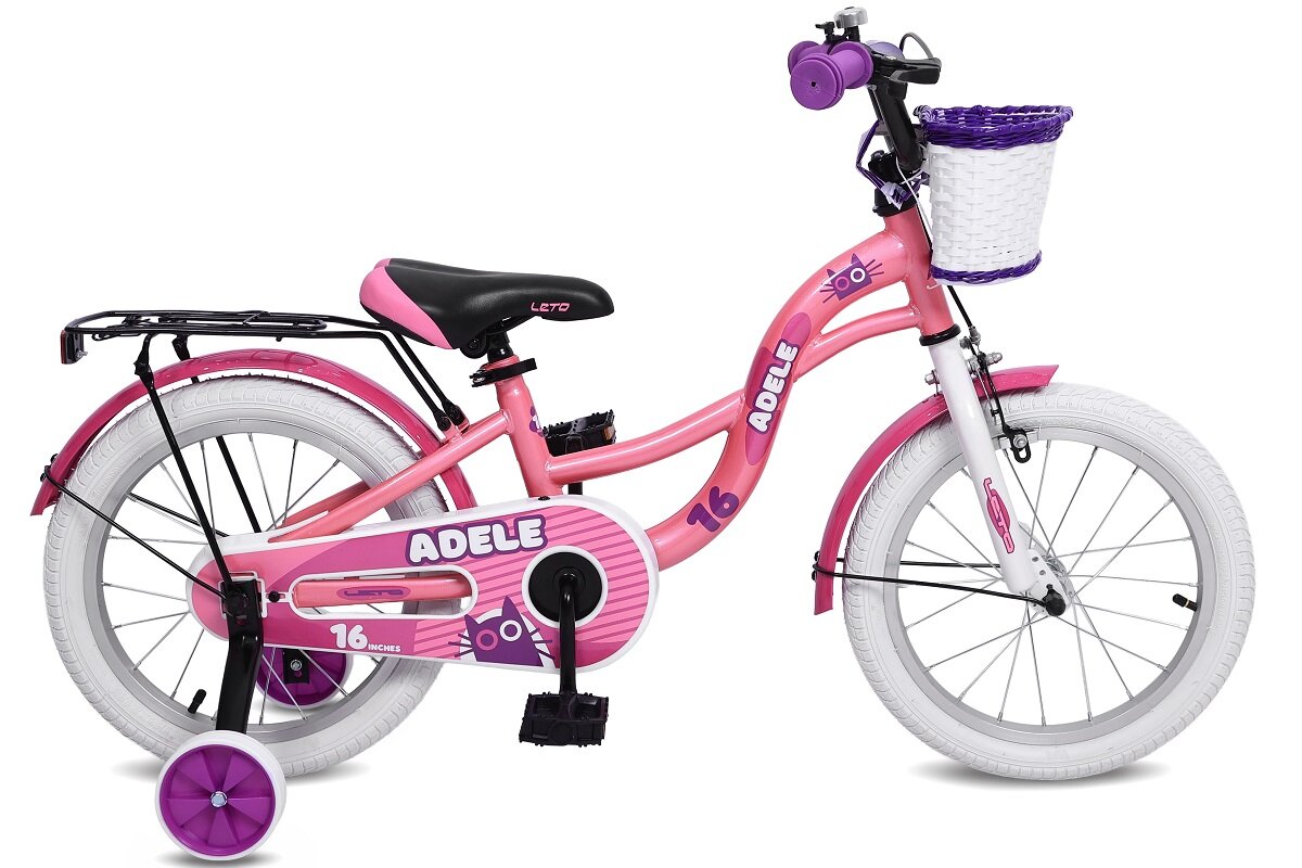 Велосипед 16" LETO ADELE, сталь, 1-ск, розовый, возраст 4-5лет