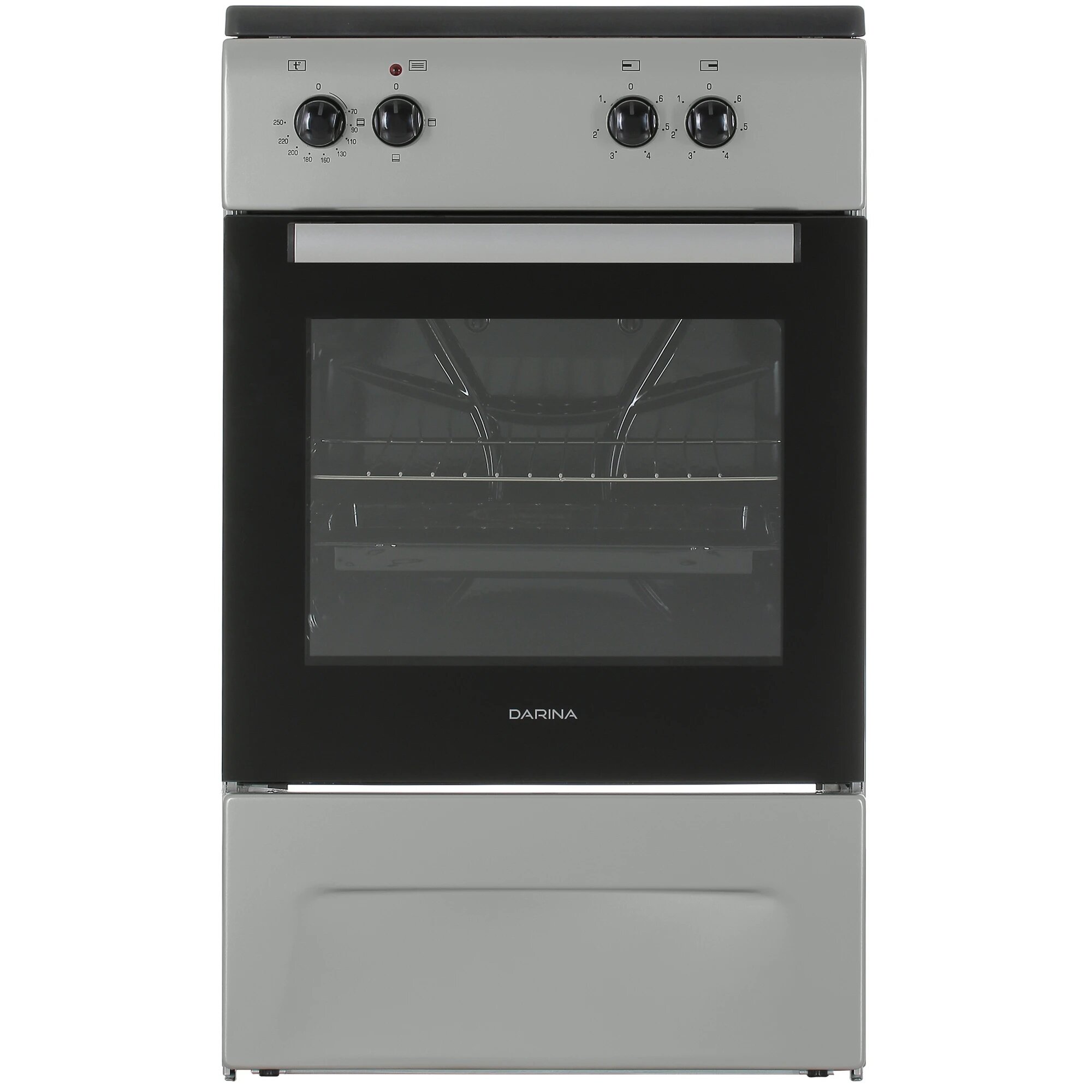 Электрическая плита DARINA 1F 5606S, 2 конфорки, электронное управление, серая