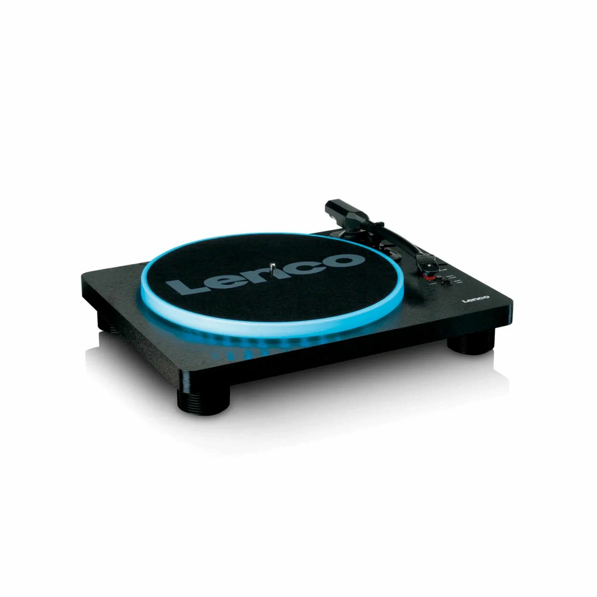 Проигрыватель винила Lenco "LS 50LED", S-образный тонарм, антивибрационный механизм, черный
