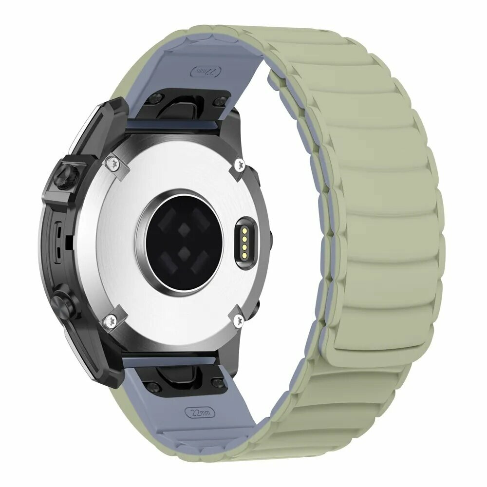Двухцветный магнитный силиконовый ремешок для Garmin Fenix 8 E 47мм 7 6 5 Plus Epix Pro Tactix Forerunner 970 965 955, быстросъемный браслет, QuickFit 22 мм