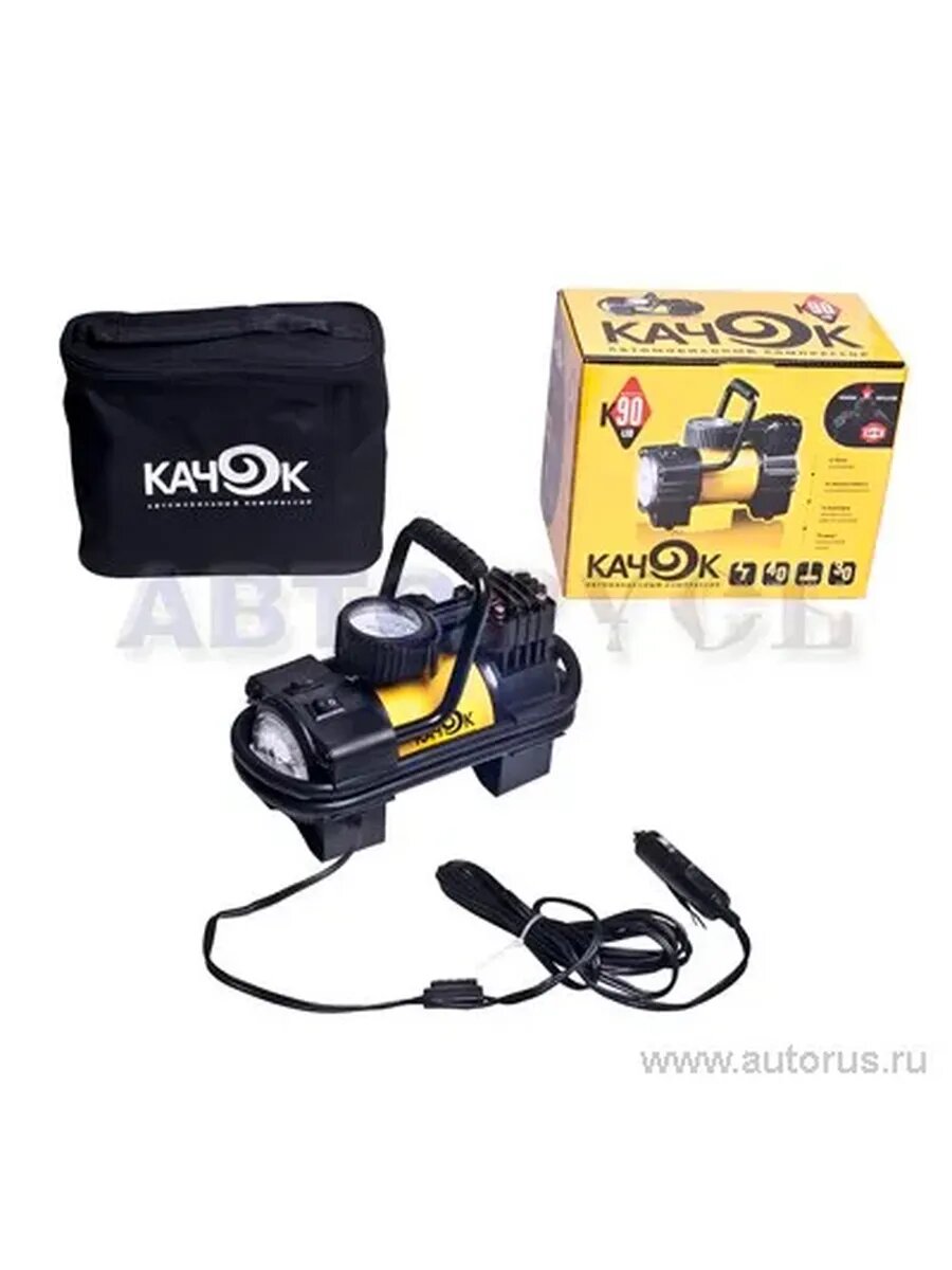 Компрессор автомобильный с светодиодным фонарем 4 LED 10 Атм