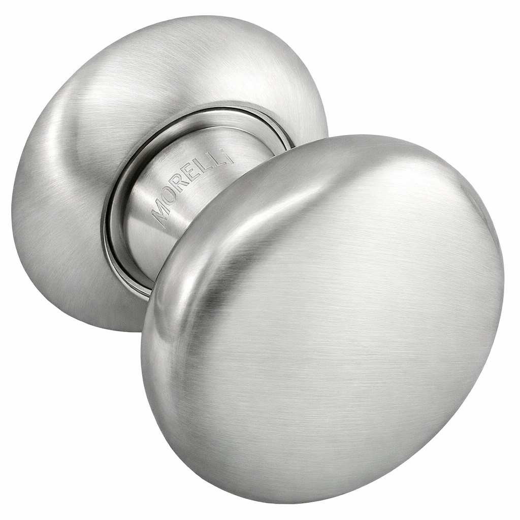 Ручка дверная Morelli MHR-1 SN белый никель, поворотная круглая ручка для двери комплект, фурнитура