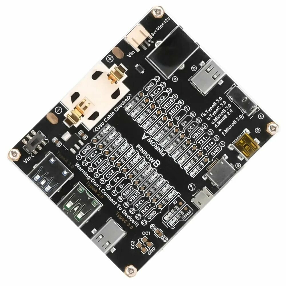 Плата Тестера USB-кабеля Со Светодиодным дисплеем Поддерживает Разъемы MicroB типа C.