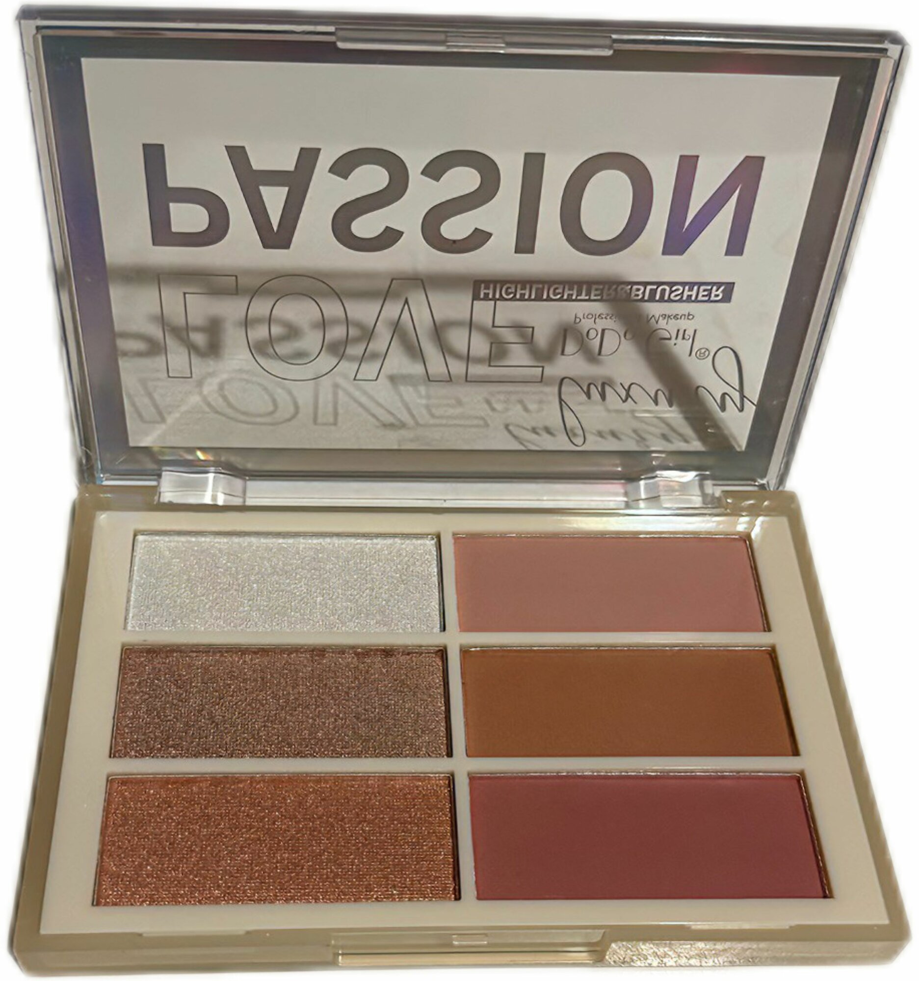 DoDo Girl 2 в 1 Хайлайтер + Румяна Passion 6 цветов ТОН 01