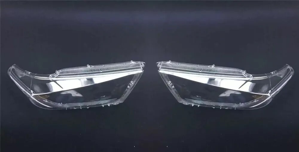 Стекло фары Toyota Highlander 2010-2013 рестайлинг, прозрачное, комплект 2 шт, поликарбонат