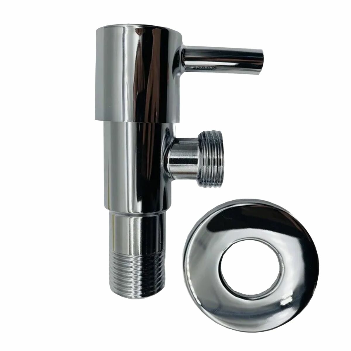 Кран угловой с отражателем хромированный TIM 1/2"х3/4"