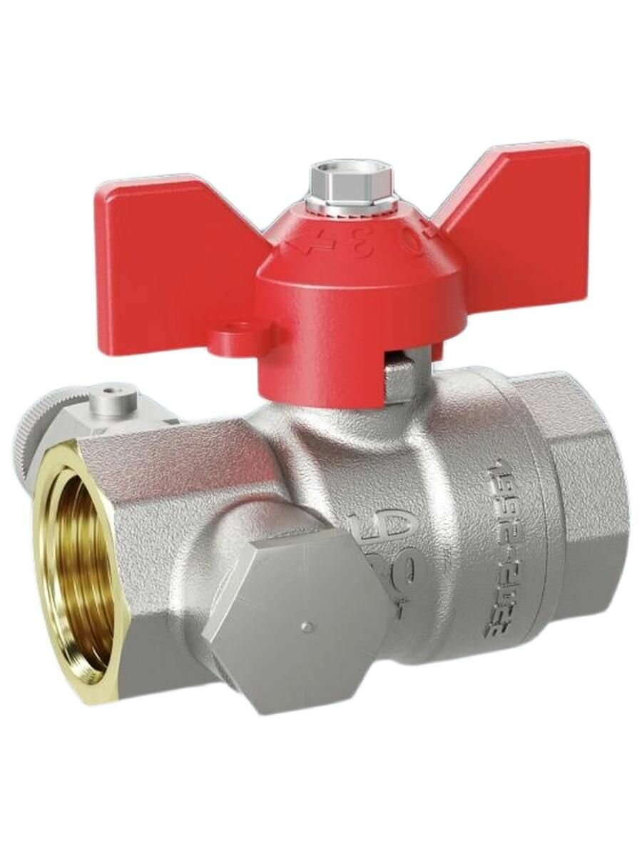 Кран шаровой муфтовый полнопроходной со спускным устройством (бабочка) LD Pride 44.344.15 R
