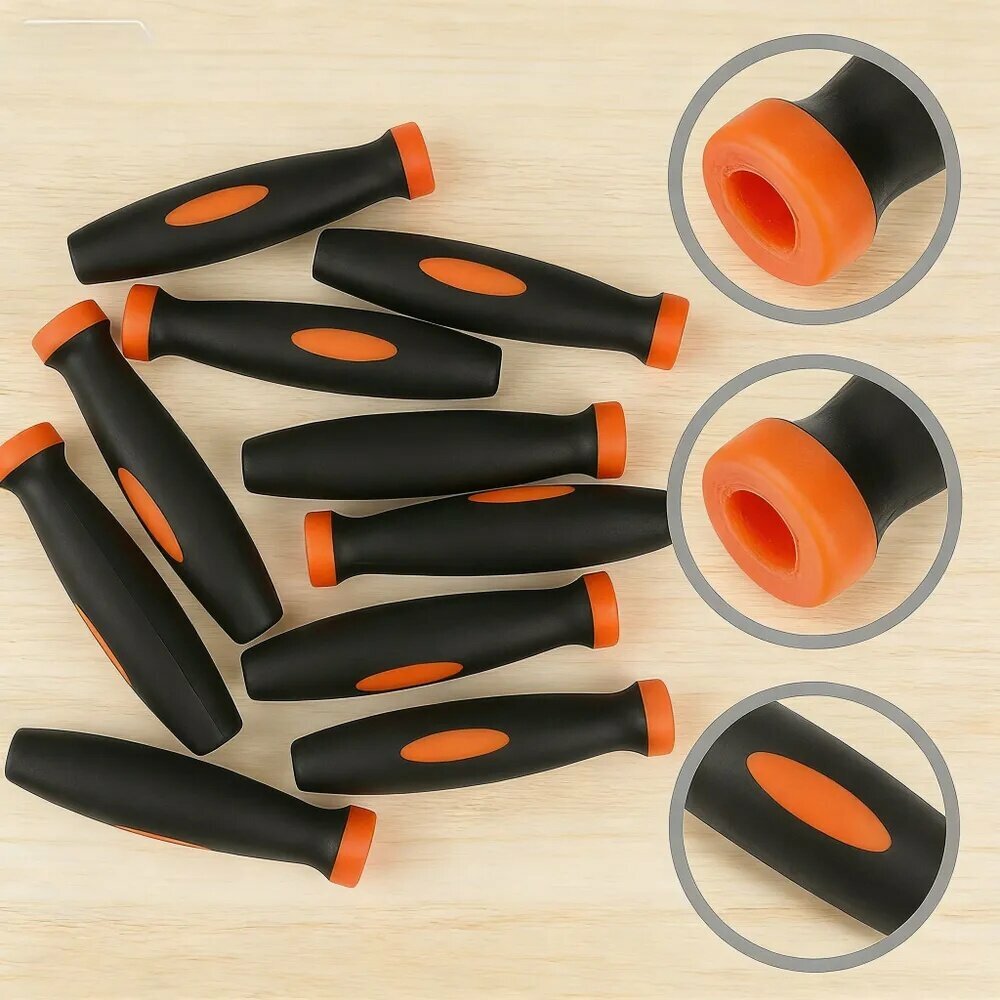 10шт оранжево-черная резиновая ручка для напильника с отверстием 3 мм