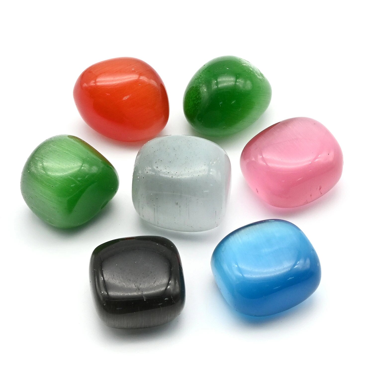 Улексит (Кошачий глаз) галтовка фракция 15-25мм, упаковка 100г .