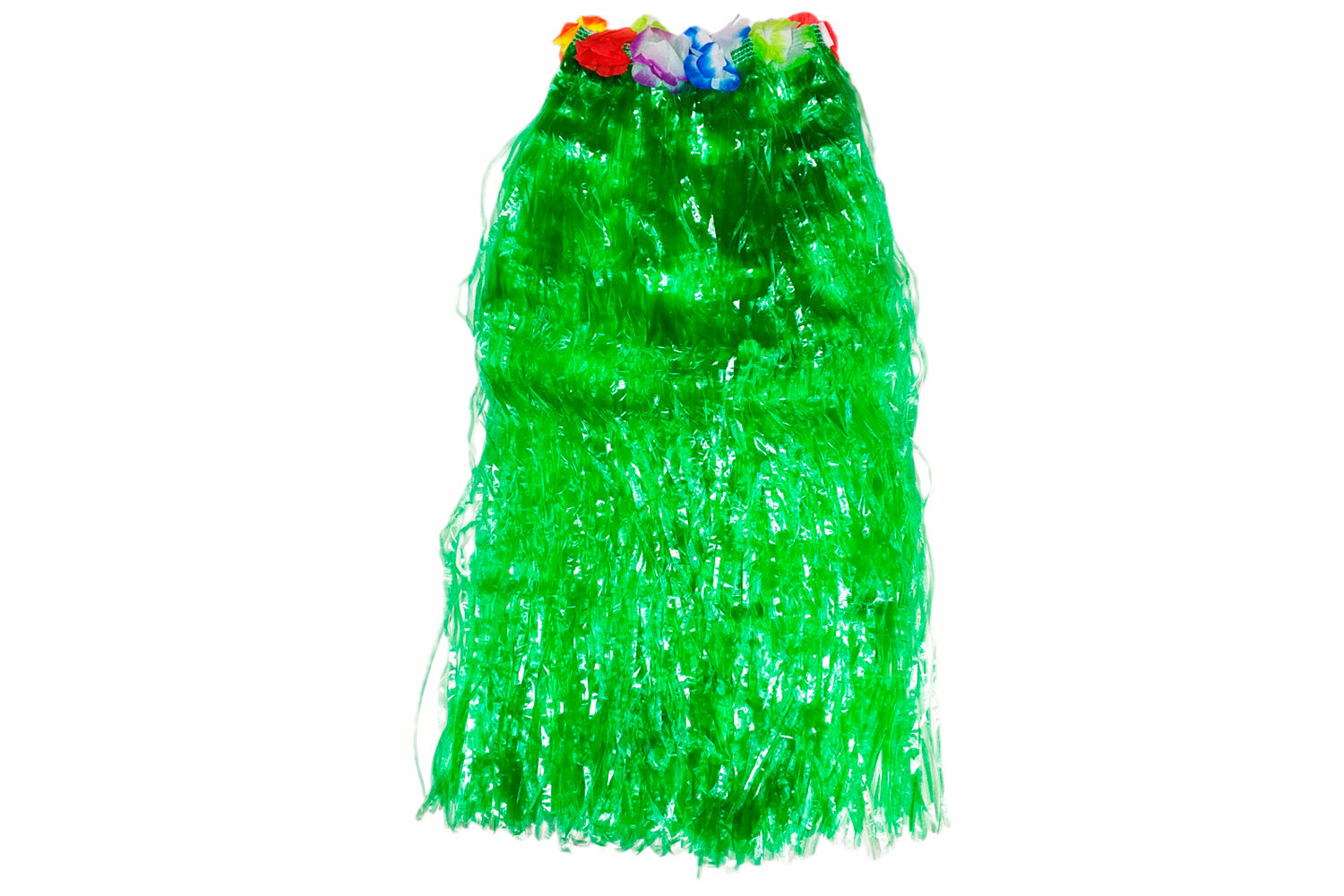 Юбка Гавайская зеленая LESD1515, карнавальная, синтетическое волокно, длина 80 см