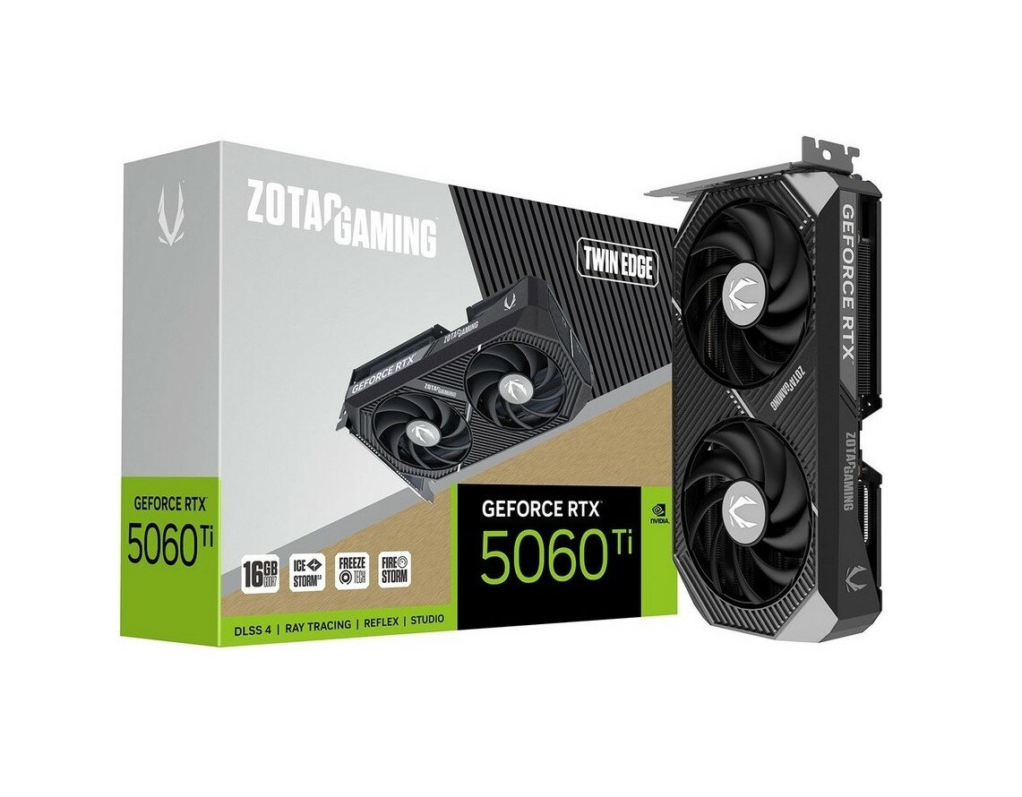 Видеокарта ZOTAC GeForce RTX 5060 Ti TWIN EDGE 16G ZT-B50620E-10M