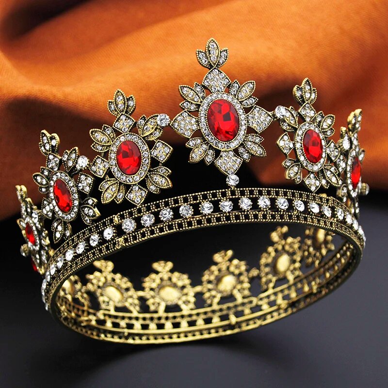 Синяя корона Cenmon Antique Gold Red