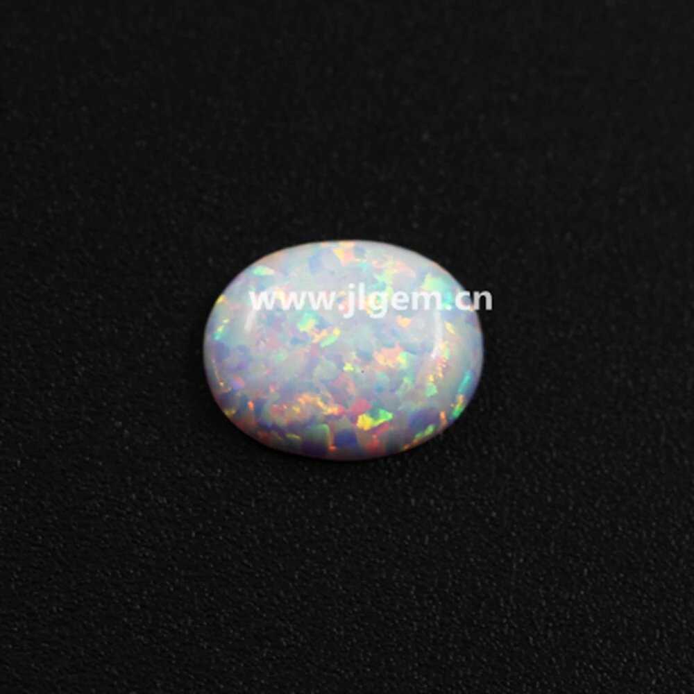 (5 шт./10 шт./50 шт./лот) Овальные кабошоны из белого синтетического опала Juanquanjl 6x8 6x8MM 5Pcs