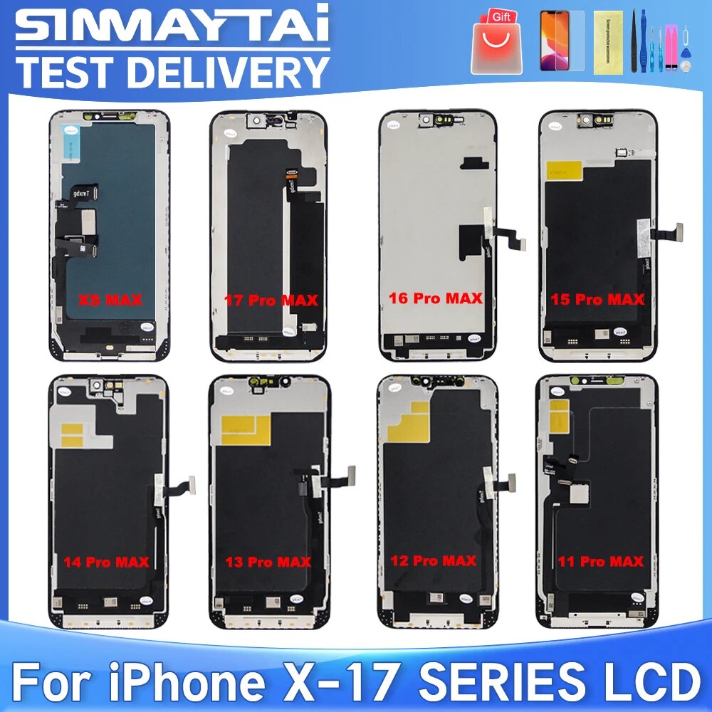 Новый INCELL LCD-дисплей с тачскрином в сборе для iPhone X XS XR 11 12 13 14 15 16 16e 17 16Pro (IC)