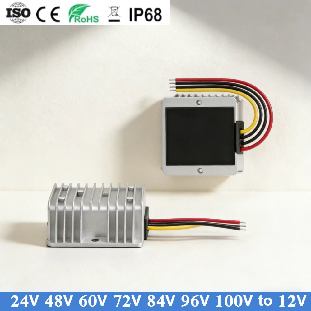 WAOHEI DC/DC Конвертер 24-100В в 12В 5-20А DC 84V 96V (30-120V), DC 12V 8A 96W Max