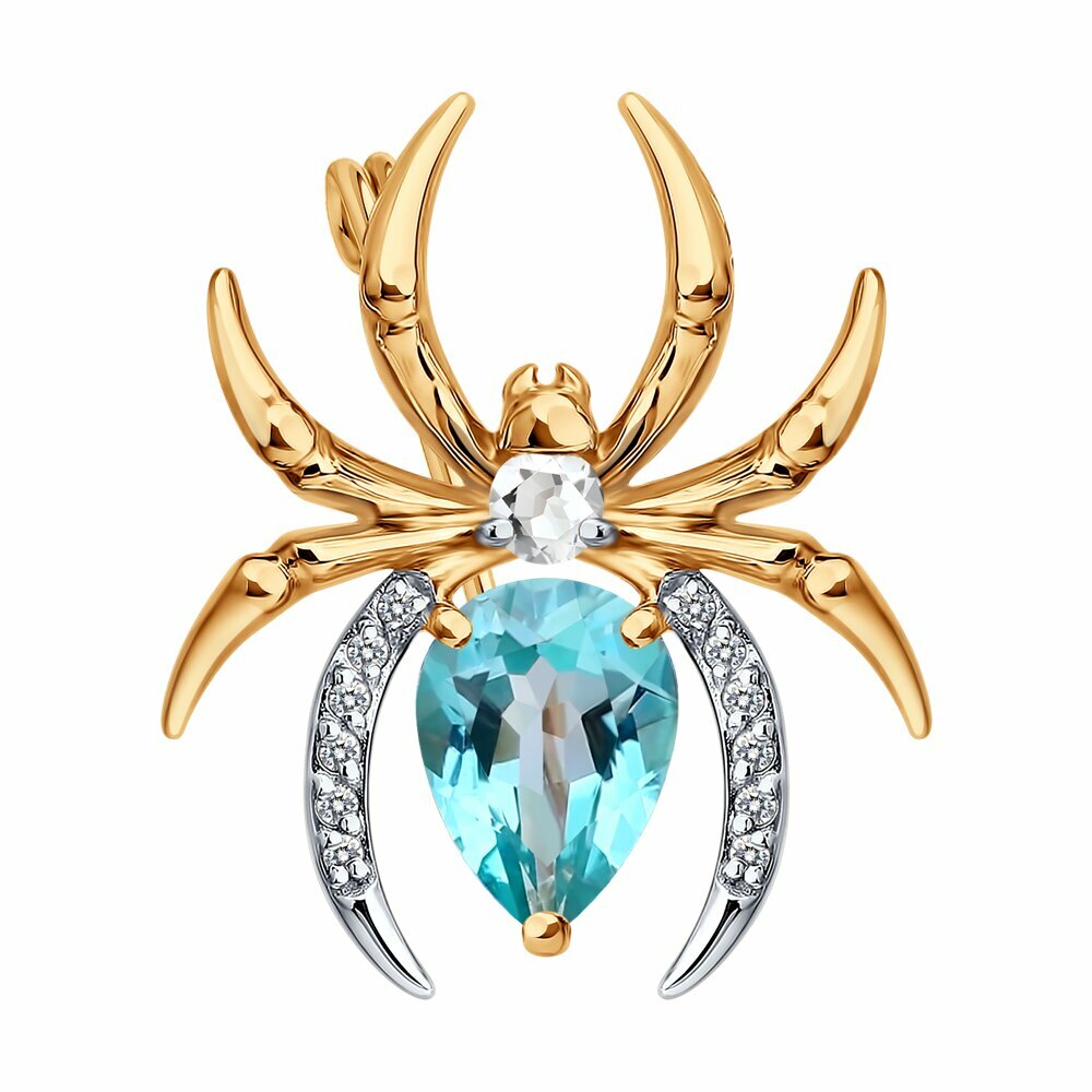 Брошь, красное золото, 585 проба