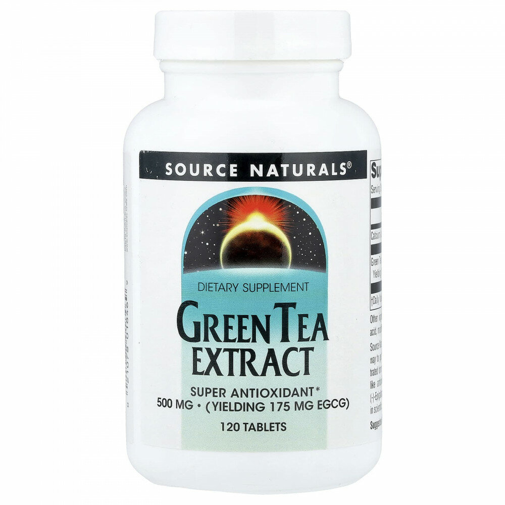 Source Naturals, экстракт зеленого чая, 500 мг, 120 таблеток