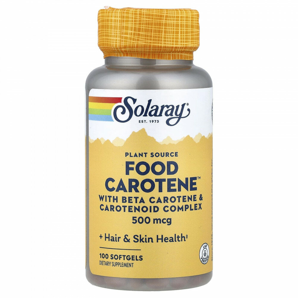 Solaray, Food Carotene™, 500 мкг, 100 капсул