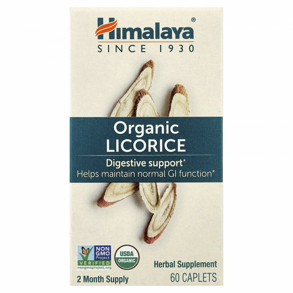 Himalaya, Licorice, органическая поддержка пищеварения, 60 капсул