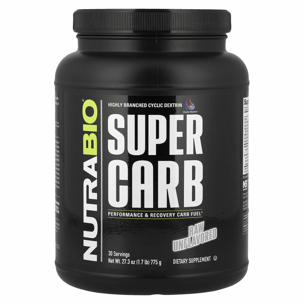 NutraBio, Super Carb, сырые без добавок, 775 г (1,7 фунта)