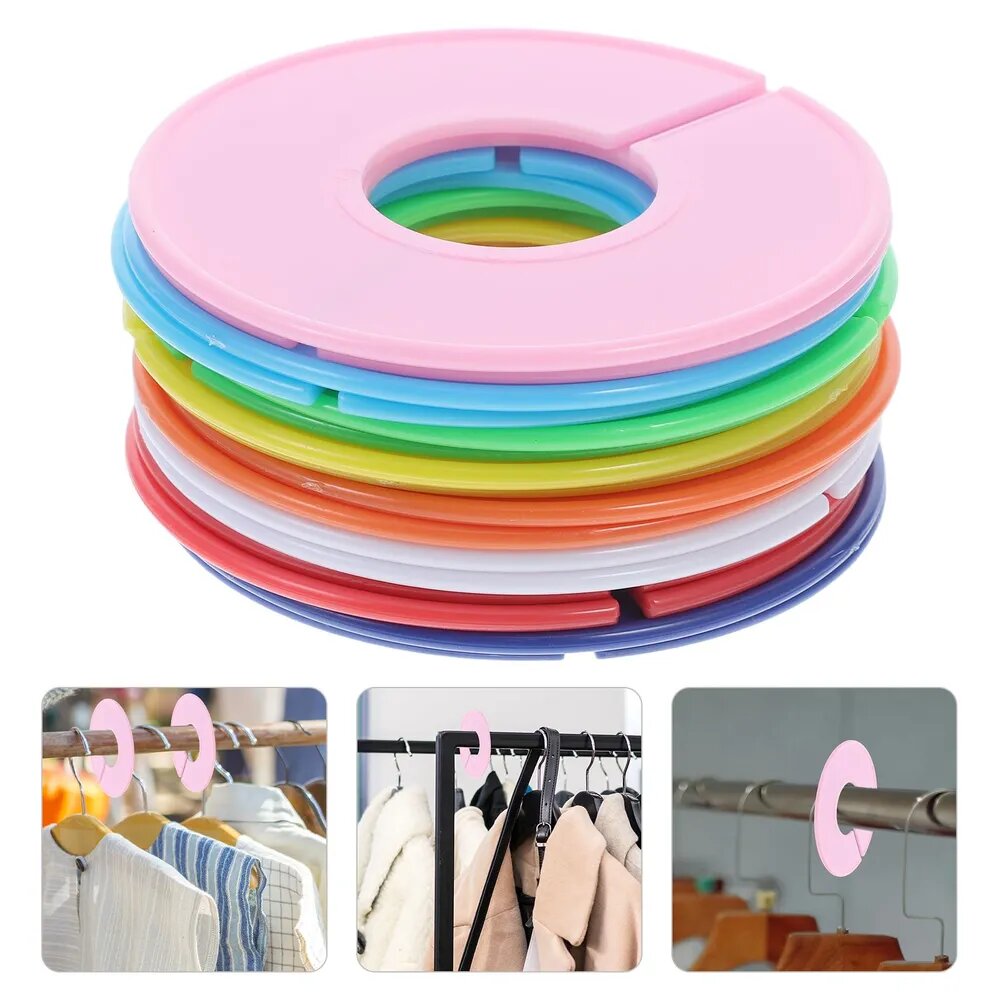 Круглые Разделители Для Вешалок С Белыми Желтыми Красными Зелеными Голубыми Синими Оранжевыми Розовыми Цветами 16шт
