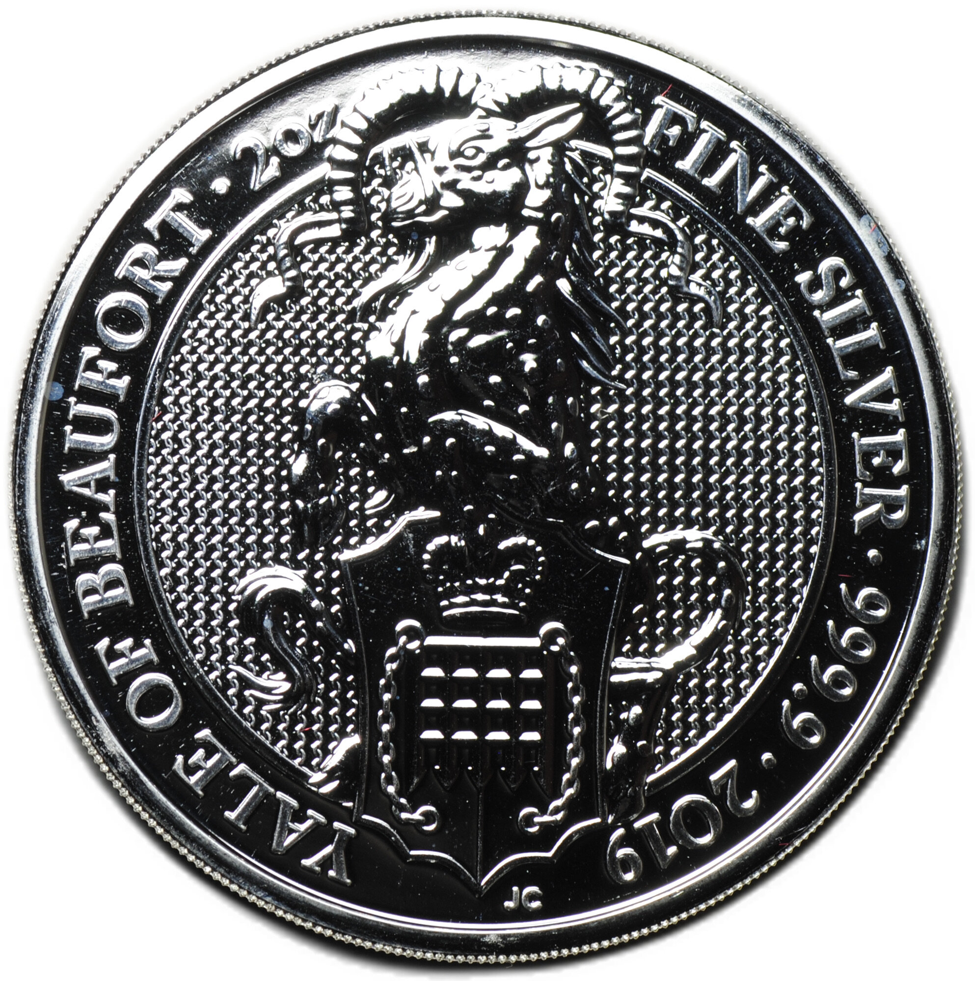 Монета 5 фунтов 2019 Звери Королевы - Йель Бофорта Великобритания