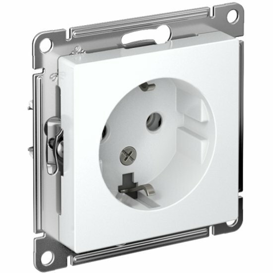 Розетка Systeme Electric (schneider Electric) AtlasDesign с заземл. 16А механизм лотос, ATN001343