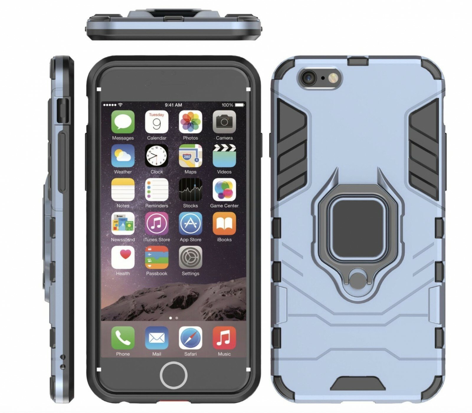 Чехол-бампер MyPads для iPhone 6/6S 4.7 противоударный усиленный серый