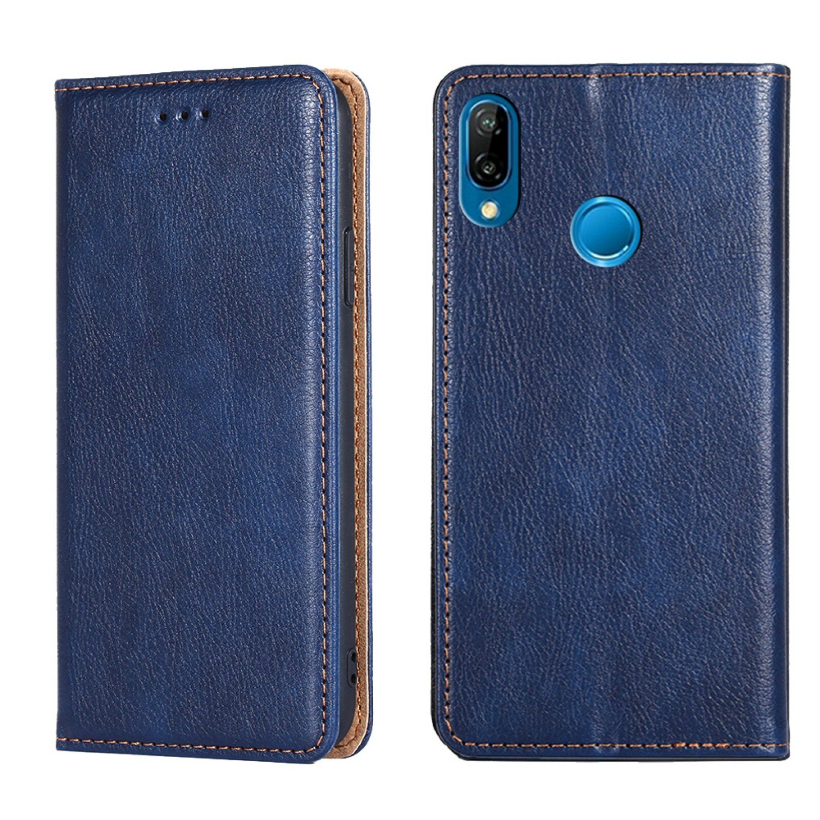 Чехол-книжка MyPads для Huawei P20 Lite / Nova 3e синий из искусственной кожи
