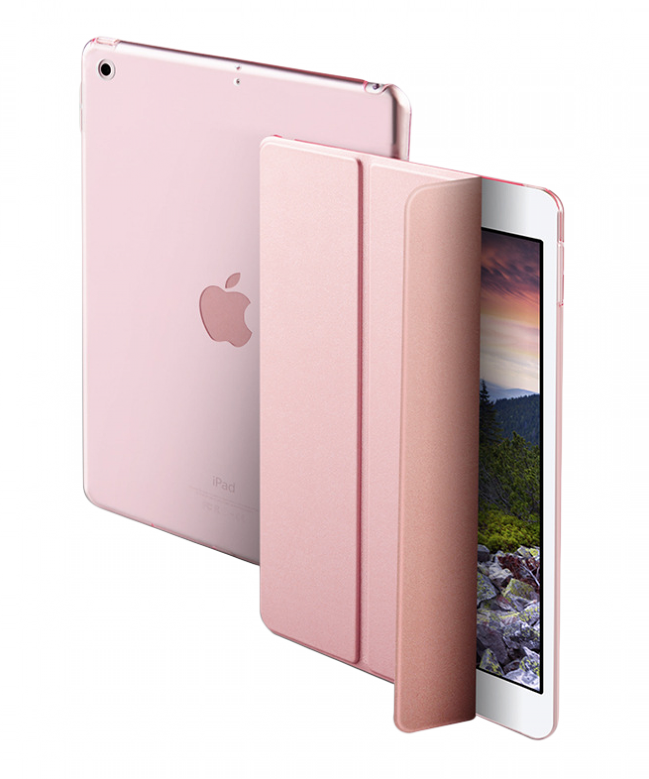 Чехол-обложка MyPads для Apple iPad Pro 12.9 (2017/2015) тонкий кожаный с функцией смарт включения-выключения розовый