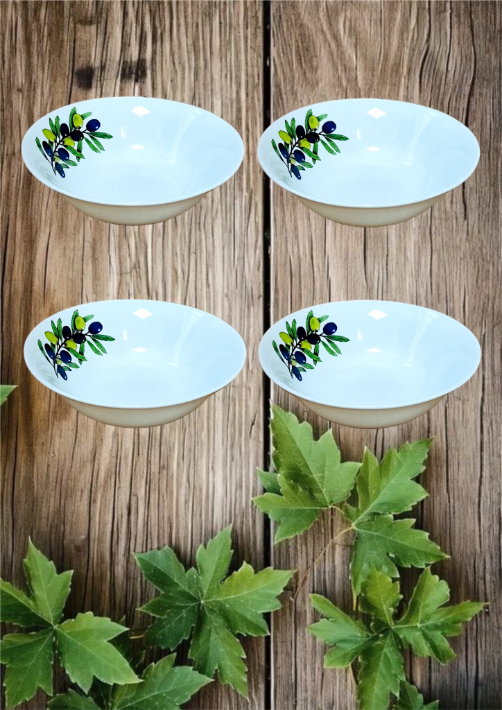 Салатник , тарелка глубокая фарфор 680 мл 4 штуки Оливки Дулевский фарфор