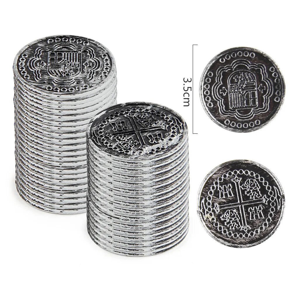 Пластиковые монеты "Old Silver" 3.5 см