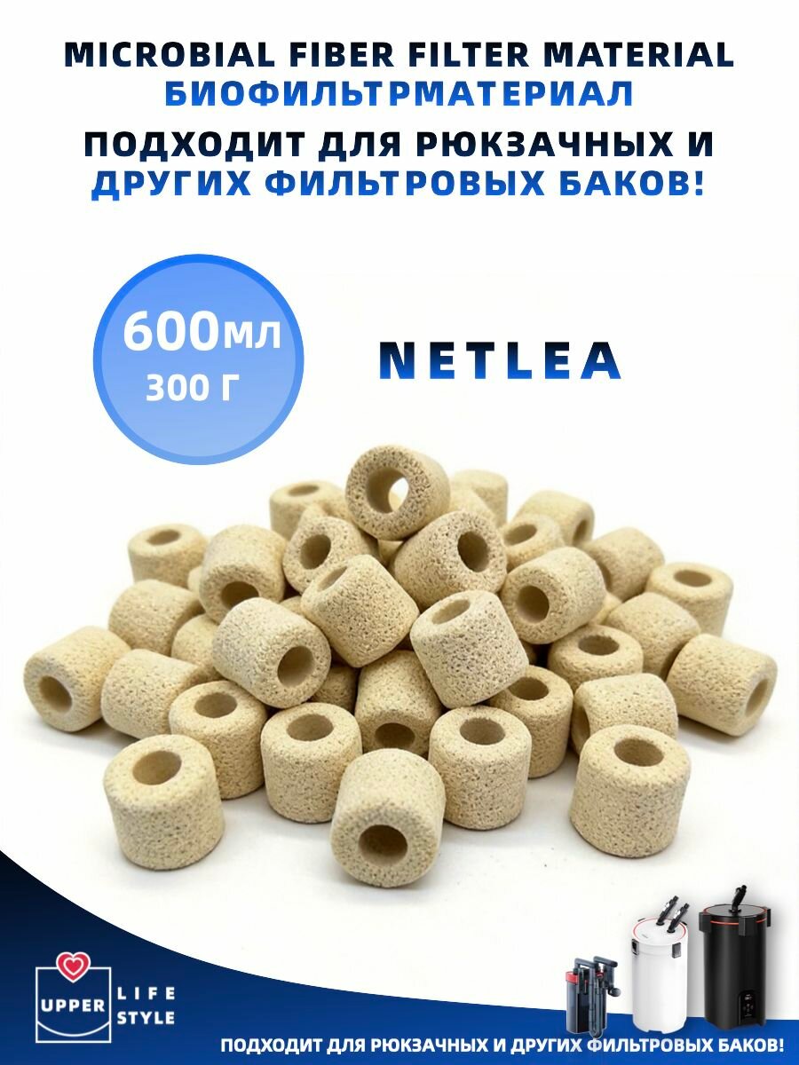 Керамические кольца для аквариума,600мл, NETLEA, наполнитель для фильтра аквариумного, Размер: S, для аквариумной фильтрации керамический наполнитель