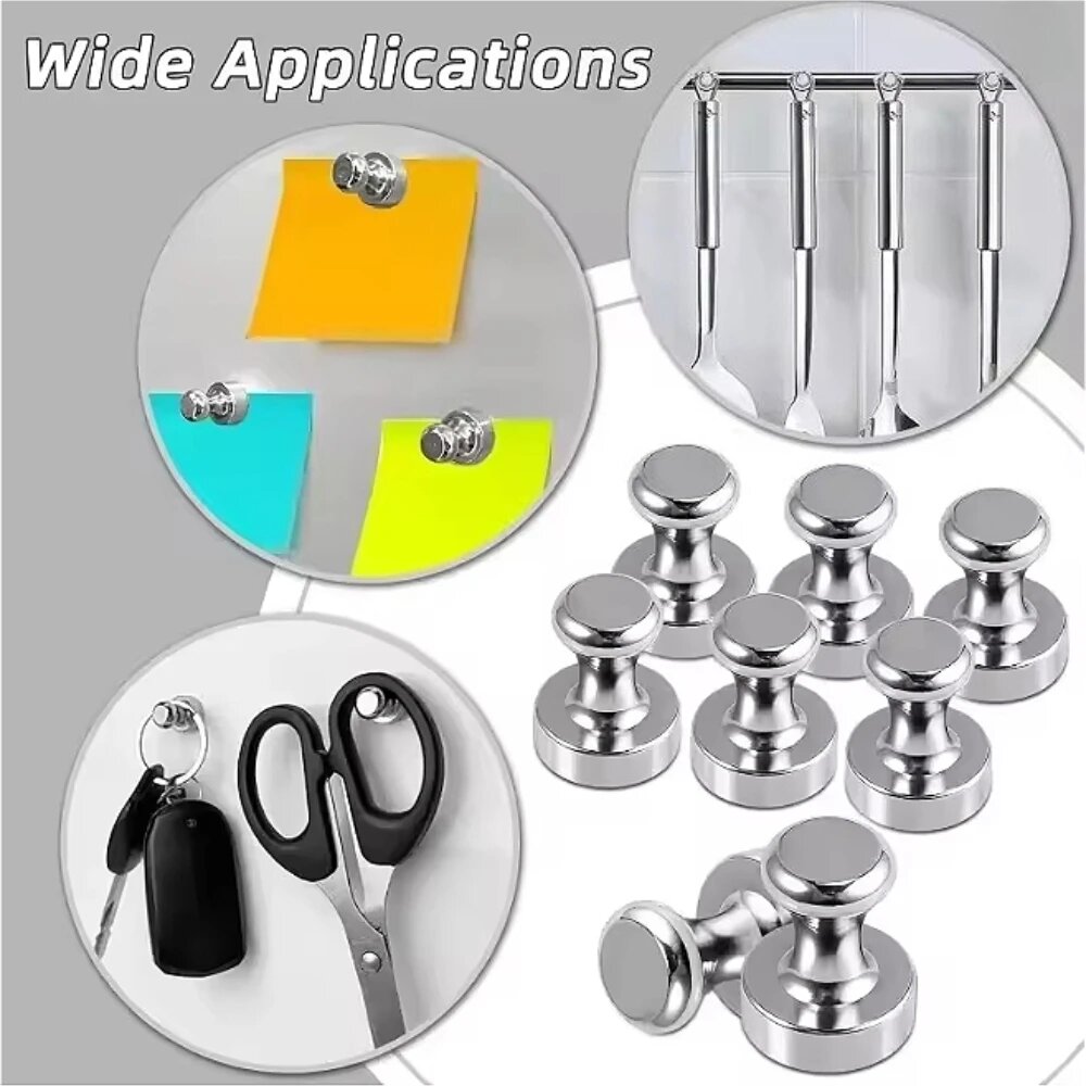 Суперсильные Неодимовые Магнитные Кнопки С Присоской Для Офиса, Холодильника, Маркерной Доски, Магнит Из Нержавеющей Стали